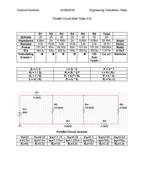 Parallel Circuit Math Table Blanks Docx