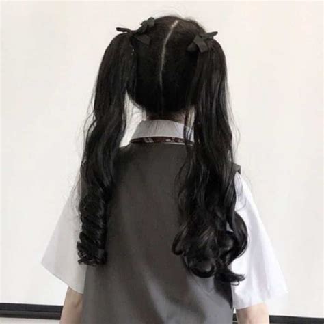 可爱双马尾女生背影头像 清纯可爱双辫子不露脸真人女头