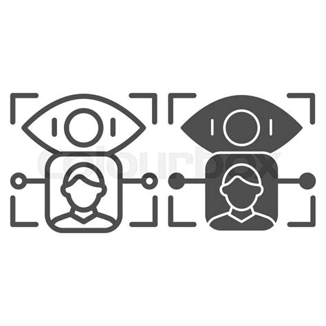 Person Retina Recognition Line And Glyph Icon User Eye Iden Colourbox