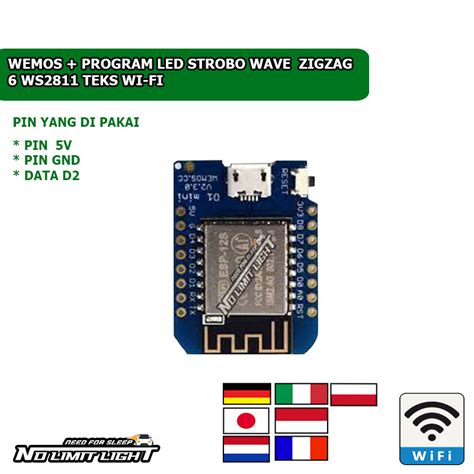 Jual Chip Wemos Program Modul Led Strobo Wave Kaca Mobil Teks Wi Fi 6