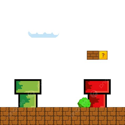 Pixel Scene Vector Design Images Red Tube And Green Pixel Scene D Videogame Arcade PNG