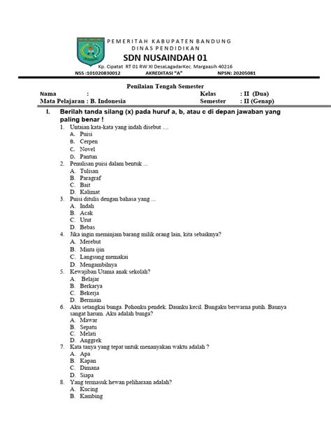 Pts Bindonesia Kelas 2 Semester 2 Pdf Pts Bindonesia Kelas 2 Semester 2 Pdf