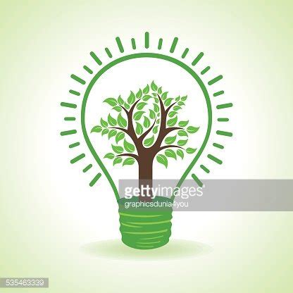 Tree Inside The Bulb Vector Illustration Royalty Free Vector Stock FreeImages