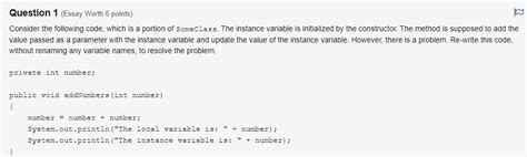 solved question 1 essay worth 6 points consider the