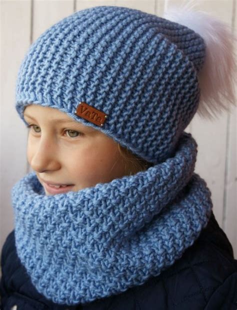 Как связать красивый детский шарф снуд спицами для девочки и мальчика Шапка и снуд для девочки
