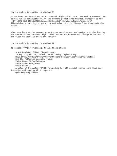 How To Enable Ip Routing In Windows 7 Pdf