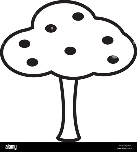 Tree Fruit Nature Outline Stock Vector Image Art Alamy