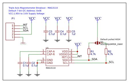 SparkFun Triple Axis Magnetometer Breakout MAG3110 OSHWLab