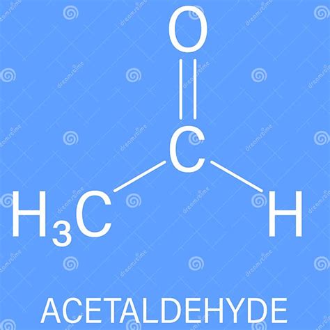 Acetaldehyd Eller Etanal Molekylstruktur Skelettformel Vektor