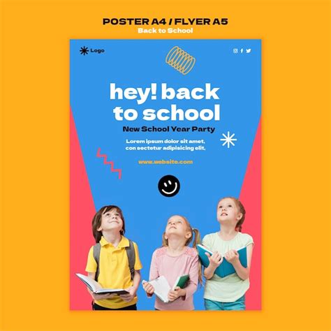 학교 인쇄 템플릿으로 돌아가기 무료 Psd 파일