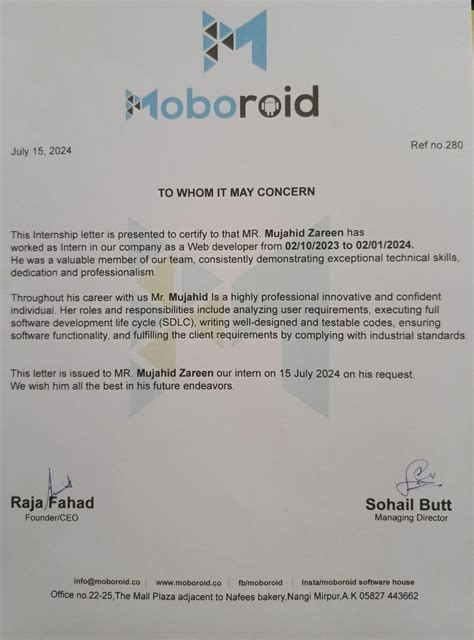 Mujahid Zareen On Linkedin Webdevelopment Internship Grateful Techjourney Moboroid Website
