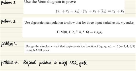 Solved Problem 2 Use Algebraic Manipulation To Show That Chegg Com