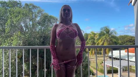 A Solo With Sex Toy From A Sexy Blond In A Tropical Hotel Room Free