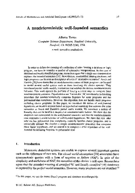 Pdf A Nondeterministic Well Founded Semantics