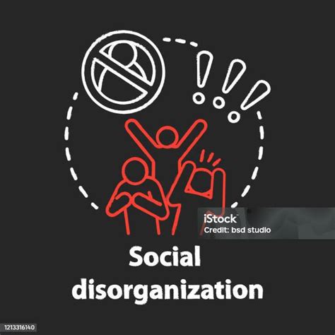 사회 해체 분필 개념 아이콘입니다 행동 문제 아이디어 인류에 대한 범죄 차별 사회적 갈등과 왕따 벡터 절연 칠판 그림 개념에 대한 스톡 벡터 아트 및 기타 이미지 Istock