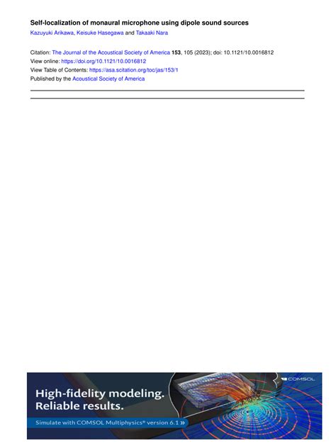 pdf self localization of monaural microphone using dipole sound sources