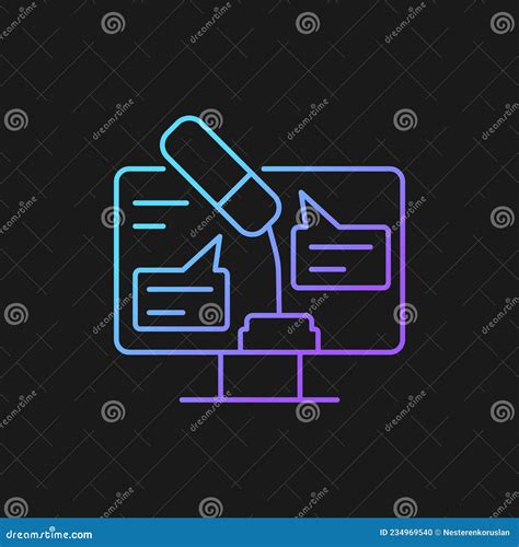 Digital Oratory Gradient Vector Icon For Dark Theme Stock Vector