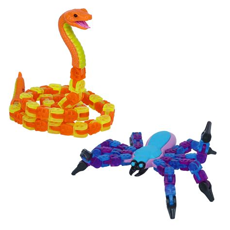 Zing Stikbot Klixx Spider Python Stem Action Figure Toys 2 Pack