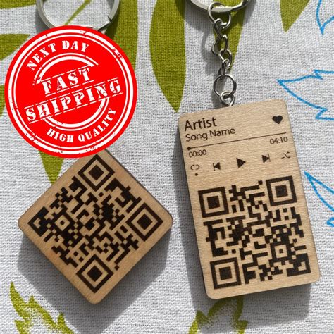 Apples Music Keychain Qr Code Scannable Music Code Keychain T Our