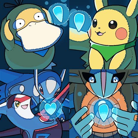 Pikachu Latias Psyduck Latios And Deoxys Pokemon Drawn By Komepan