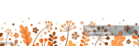단풍의 원활한 테두리 벡터 프레임 배경 흰색 배경에 단풍의 그림 오렌지 노란색 참나무의 갈색 단풍 산 재 0명에 대한 스톡 벡터 아트 및 기타 이미지 Istock