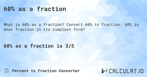 60 As A Fraction Calculatio