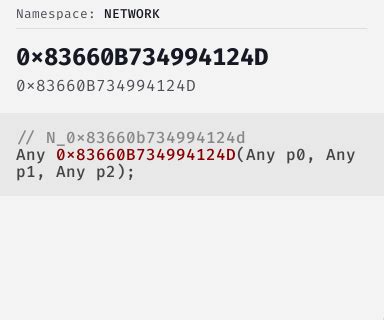 N 0x83660b734994124d FiveM Natives Cfx Re Docs