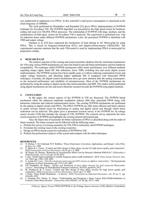 A Survey Space Vector Pwm Svpwm In 3φ Voltage Source Inverter Vsi