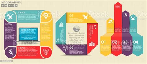 Timeline Infographics Template With Arrows Flowchart Workflow Or Process Infographics Vector