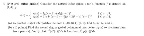 Natural Cubic Spline Consider The Natural Cubic Chegg