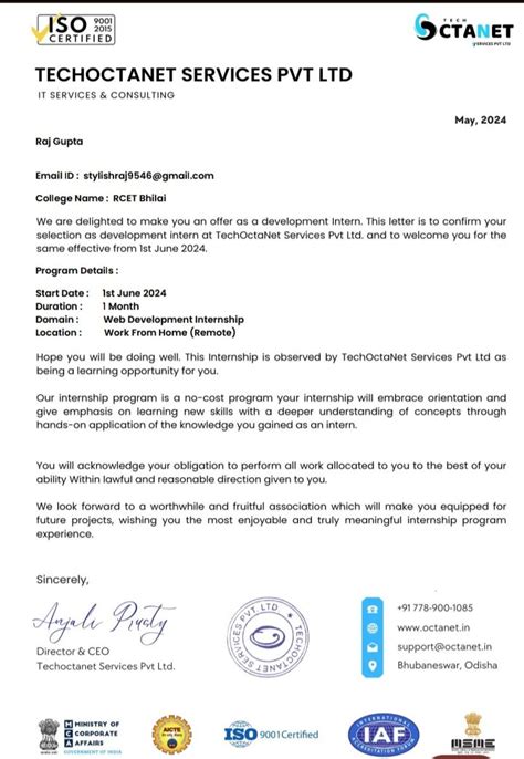 Raj Gupta On Linkedin Octanet Octanet Octanetintership