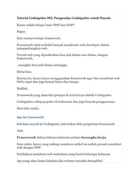 Tutorial Codeigniter 1 Pdf
