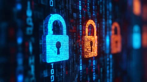 digital security padlocks on code background software development cybersecurity concept stock