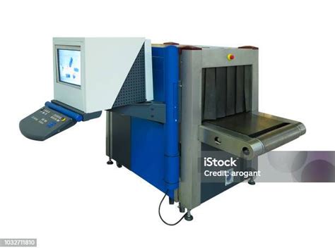 새로운 블루 엑스레이 스캐너와 공항 보안 검문소 흰색 배경에 고립에서 금속 탐지기 감지기에 대한 스톡 사진 및 기타 이미지 감지기 게이트 공항 Istock