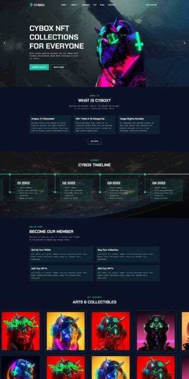 Cybox Nft Collections Webflow Template Templates Website Template Facebook Templates
