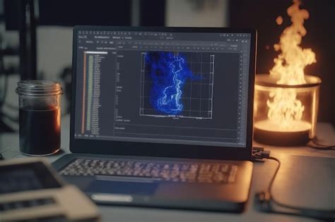 Premium Ai Image Ai Generated Hacker Laptop With Fire Binary Computer