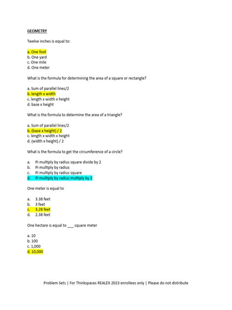 Math 1 Practice Problem Sets Pdf Area Interest
