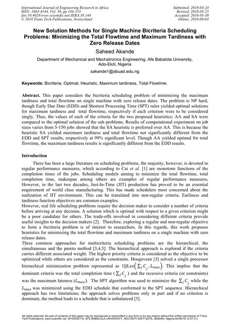 pdf new solution methods for single machine bicriteria scheduling problems minimizing the