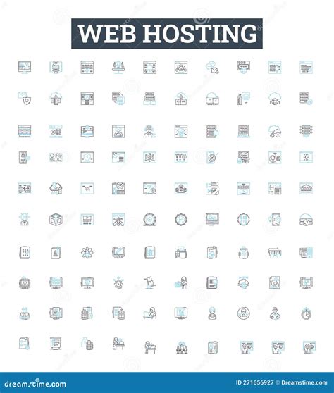 Web Hosting Vector Line Icons Set Hosting Web Website Cloud