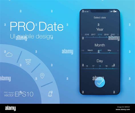 Date Application Ui Design Concept Stock Vector Stock Vector Image