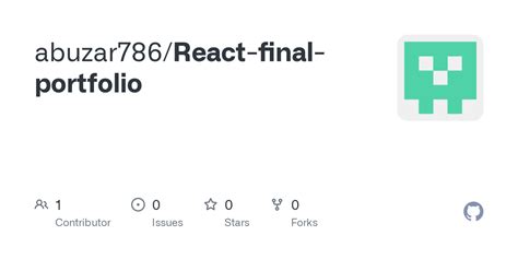 GitHub Abuzar React Final Portfolio