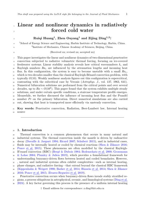 Pdf Linear And Nonlinear Dynamics In Radiatively Forced Cold Water