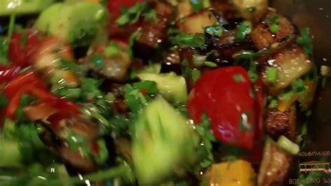 ბადრიჯნის სალათი პიკანტური დრესინგით რესტორან მეგრული სახლისგან Video 8 Youtube