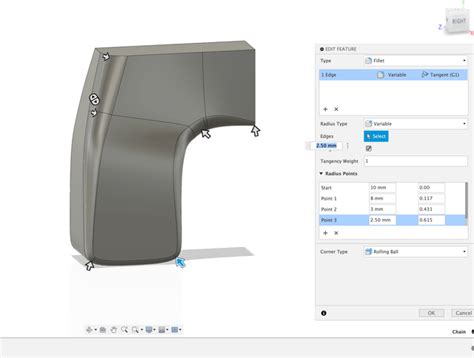 Variable Fillet Problems Not Letting Me Enter High Enough Values R Fusion360