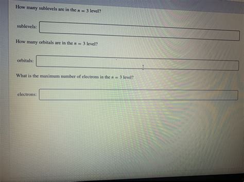 Solved How Many Sublevels Are In The N 3 Level Sublevels