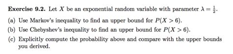 Solved Exercise 92 Let X Be An Exponential Random Variable