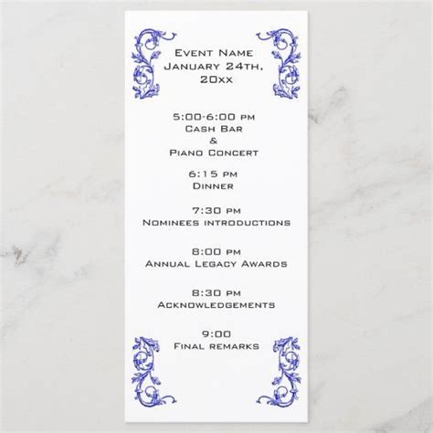Customized Event Program Template Zazzle