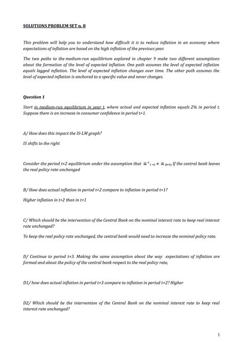 Problem Set Solutions SOLUTIONS PROBLEM SET N This Problem Will Help You To Understand