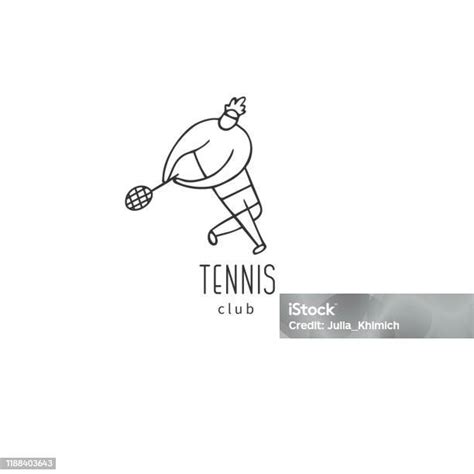 벡터 손으로 그린 라벨 템플릿 남성 테니스 선수 활동적인 삶의 방식 프로 스포츠 Championship에 대한 스톡 벡터 아트 및 기타 이미지 Championship