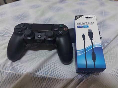 PS4 Controller Dualshock 4 DS4 V2 Black Original With Free Usb Data Cable Video Gaming